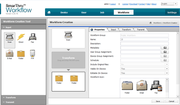 using Smarthru Workflow, shared Folder, and stored document